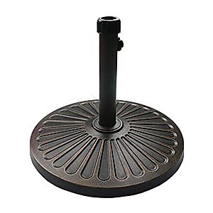 Sunnyglade 18" 30.2-lbs Heavy Duty Round Antiqued Umbrella Base for Patio, Outdoor - Bronze