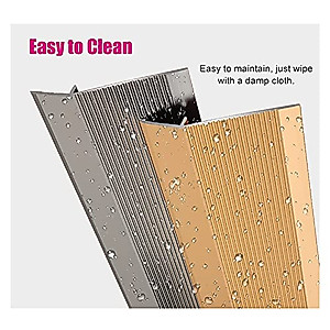 XHP 35-59 inch Aluminium Floor Threshold Transition Strip 4 inch Wide Modern Metal Tile Floor Edging Trim Cuttable Carpet Edge Strip Doorway Reducer Non-Slip Long Divider Strip Wood to Tile