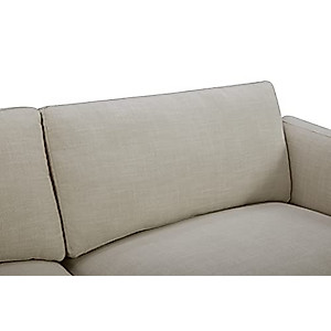 Amazon Brand – Stone & Beam Chesler Contemporary Sofa Couch with Wood Trim, 88"W, Cream