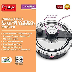 Prestige Svachh Clip-on 3.5 Litre Hard Anodised Pressure Kadai,Black