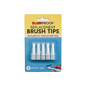 Slobproof 5-Pack Replacement Brush Tips for Refillable Touch up Paint Pen, Refillable Paint pens for Walls, Touch up Work, Fillable Paint Pens for Touch-up Brush Tool for Paint Syringe with Brush Tip
