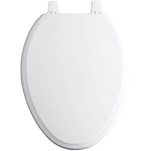 Elongated Wood Toilet Seat - White