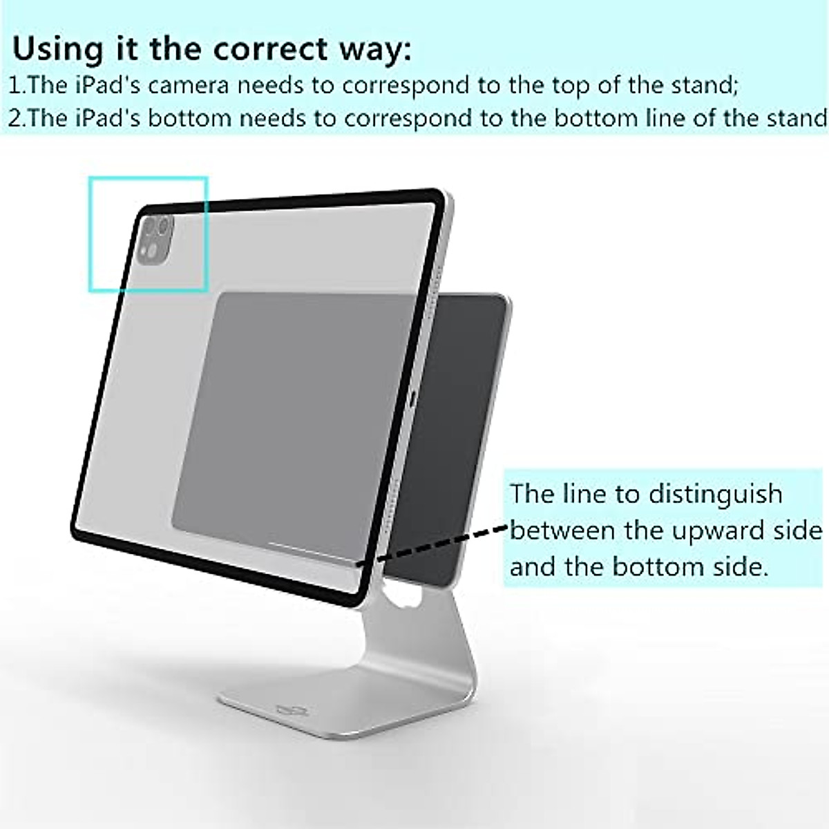 KABCON Magnetic Stand for iPad Pro 12.9,360¡ã Rotating Floating Magnetic Stand Holder for iPad Pro 12.9 3rd/4th/5th Generation-Silver ¡­