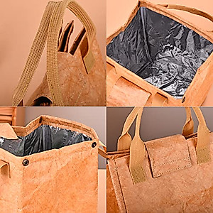 Eslazoer Tyvek small insulated cooler bag, Lightweight, Water-Resistant and Reusable Lunch Bag