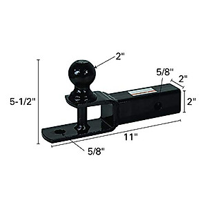 Extreme Max 5001.1383 3-in-1 ATV Ball Mount with 2" Ball - 2" Shank