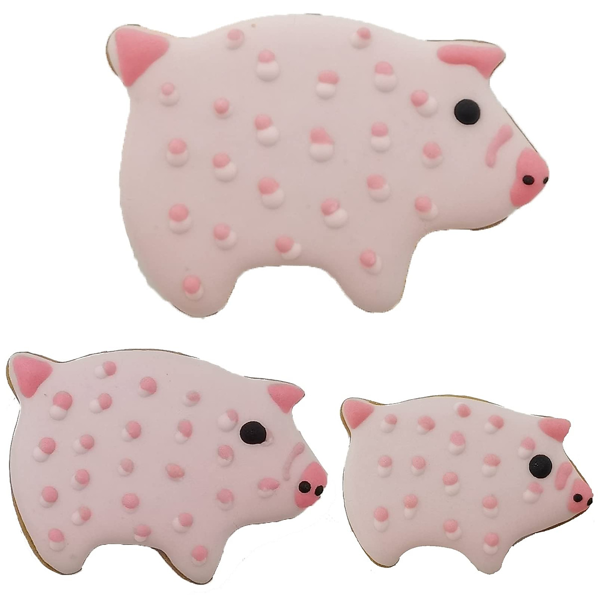 Mini Pig Shaped Cookie Cutter Set of 3 pcs, Stainless Steel Piggy Fondant Cutters