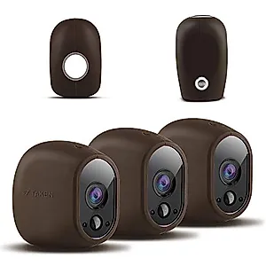 Taken Silicone Skins Compatible with Arlo Smart Security Home Camera, Silicone Skins Case Cover for Arlo Smart Security Wire-Free Cameras, 3 Pack, Brown