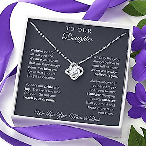Necklace Gift for Daughter from Mom and Dad, To Our Daughter Necklace, To Daughter Birthday College Graduation Gift Necklace CLHXU29014 Standard Box