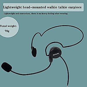 Retevis Behind-The-Head Walkie Talkie Earpiece with Boom Mic 2 Pin, Compatible RT22 RT21 H-777 RT68 RT19 pxton Arcshell Walkie Talkies, Two Way Radio Headset with Finger PTT(1 Pack)