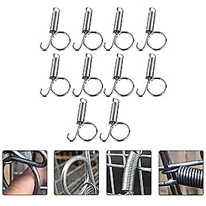 Hemobllo 10PCS Metal Finger Spring Latch Hook for Fixing Pet Cage Door for Wire Rabbit Cages Doors Bunnies Rodents Hamsters Squirrels Birds