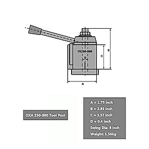 findmall OXA 250-000 Tool Post Wedge Type Quick Change Tool Post Swing Up To 8 Inch