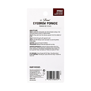 Ruby Kisses Go Brow Pomade for Water-resistant Long-lasting Smudge-proof Eyebrows (Dark Brown)