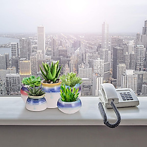 Cabilock 5pcs Ceramic Succulent Flower Pot Flower Vase Mini Garden Pot Container Decorative Flower Pot Small Flower Pot Resin Pot Succulent Flower Pots Succulent Pots Makeup Ceramics Rural