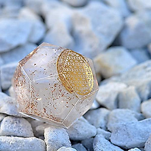 Orgonite Crystal – Aura Healing E-Energy Protection Selenite Orgone Energy generator Dodecahedron Crystal for – Healing Chakra Entity Protection Meditation Tool