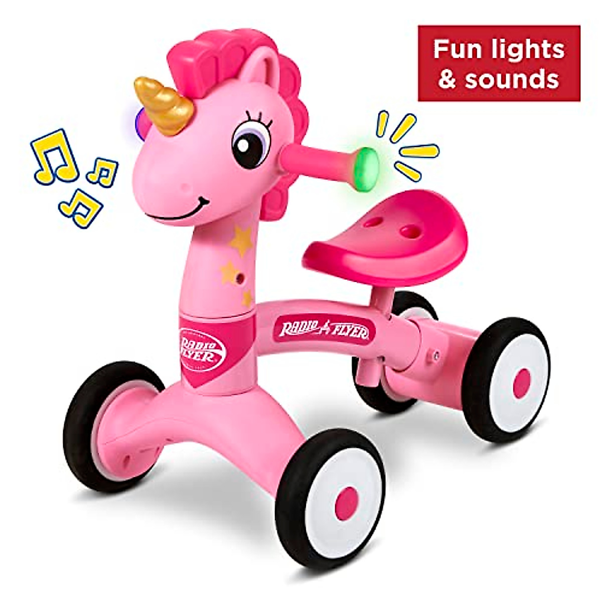 Radio Flyer Lil' Racers: Sparkle The Unicorn Ride on Toy, for Ages 1-3