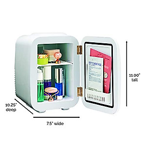 Finishing Touch Flawless Mini Beauty Fridge for Makeup and Skincare, White, 4 Liter