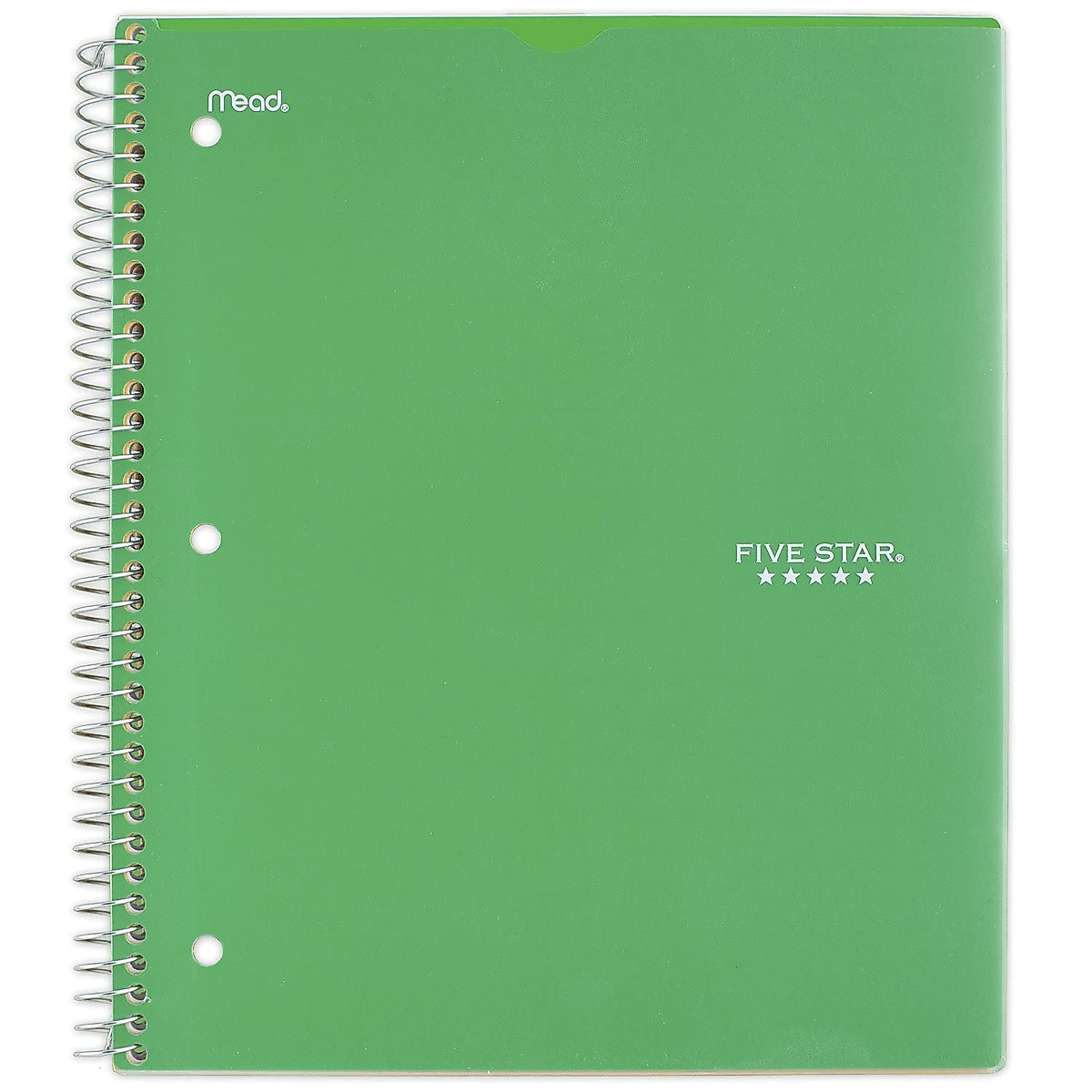 Five Star Spiral Notebook, 1 Subject, College Ruled Paper, 100 Sheets, 11" x 8-1/2" Sheet Size, Customizable Cover, Color Selected For You, 1 Count (08230)