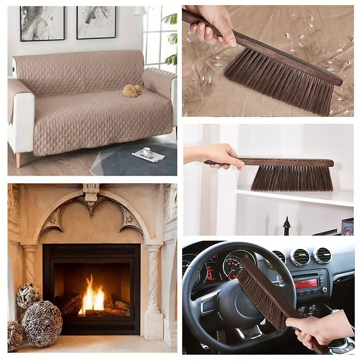 Hand Broom Brush Dust Cleaning: Hand Brush, Dusting Brush, Couch Brush, Soft Brush Cleaning, Dust Broom, Handheld Broom, Bed Brush, Hand Brush for Cleaning The Bed, Sofa, Fireplace, car, etc.