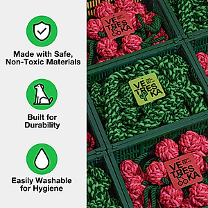 VETRESKA Dog Rope Toys,Durable Tug of War Dog Toy with Ergonomic Grip,Tough Dog Rope Toy for Large Breed Dog Puppy Training Playing Teething Chew Toys,Holiday Dog Toy Gifts (Cherry & Cactus Set)