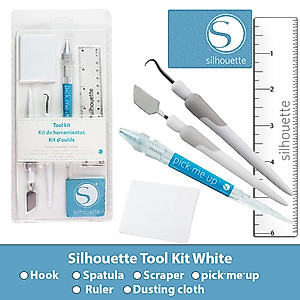Silhouette Cameo 4 Extras Bundle with Extra AutoBlade, Tool Kit, Cutting mat and PixScan. Silhouette Handbook,10 Extra Designs - Black Edition