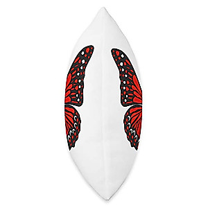 Red Butterfly White Background Throw Pillow, 16x16, Multicolor