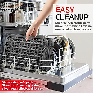 Smokeless Indoor Grill, CUSIMAX Electric Grill with Non-stick Removable Grill/Griddle Plate, 1500W Korean BBQ Grill with LED Smart Display & Tempered Glass Lid, Easy to Clean, Black