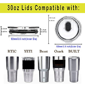 4 Pack Magnetic Tumbler Lids for Yeti Rambler 30oz with Magnetic Splash Resistant Slider Spillproof Replacement Cover for Yeti Ozark Rambler Trail Old Style RTIC Coffee Tumbler Mugs, BPA Free