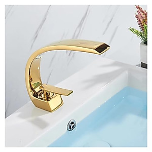 WPTGODGB 1PCS Gold Bathtub Washbasin Faucet Brass Faucet Polished Hot and Cold Water Sink Mixing Faucet Washstand Bathroom Faucet Single Handle Crane (Color : Black Bronze)