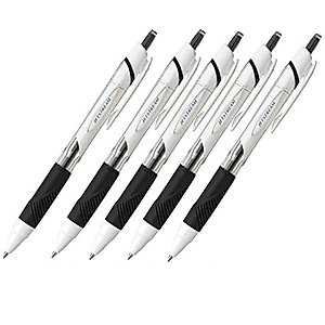 Uni-ball Jetstream Extra Fine Point Retractable Roller Ball Pens,-rubber Grip Type -0.5mm-black Ink-value Set of 5 (With Our Shop Original Product Description)