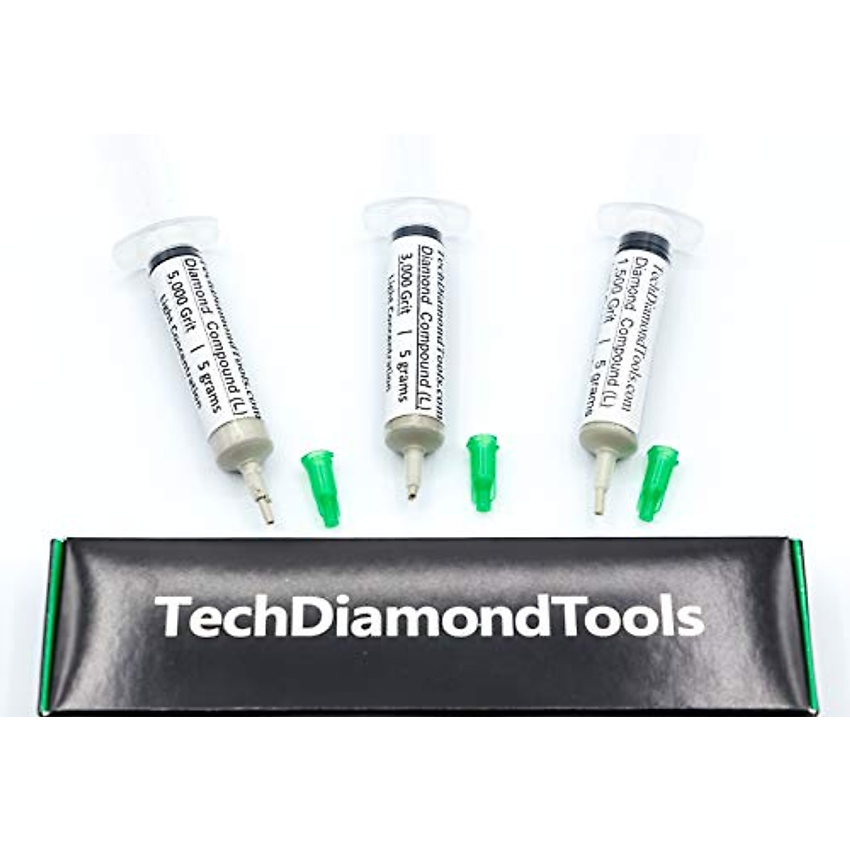 TechDiamondTools Kit of 3 Diamond Glass Polishing Compound Polishing Paste 1500 3000 8000 Grit 10 Grams Each for Glass Windshield Scratch Remover with 10% of Diamond Powder USA Made