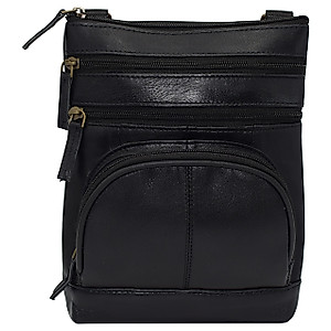 Crossbody Bag for Women Genuine Leather Multi-Pocket Purse with Adjustable Strap & Built-In Wallet