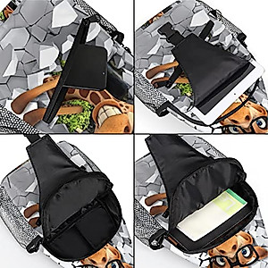 Cute Giraffe Sling Bag Crossbody Sling Backpack Water Resistant Shoulder Bag Outdoor Travel Hiking Chest Bag Daypack for Women Men Unisex