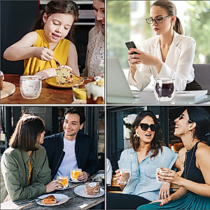 Bgbg Cute Coffee Mug Cat Tea Cup Milk Double Wall Clear Insulated Glass Espresso Mug with Coaster interesting Gift for you