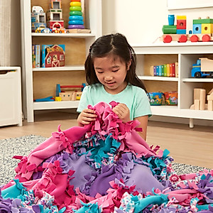 Melissa & Doug Created by Me! Flower Fleece Quilt No-Sew Craft Kit (48 squares, 4 feet x 5 feet)