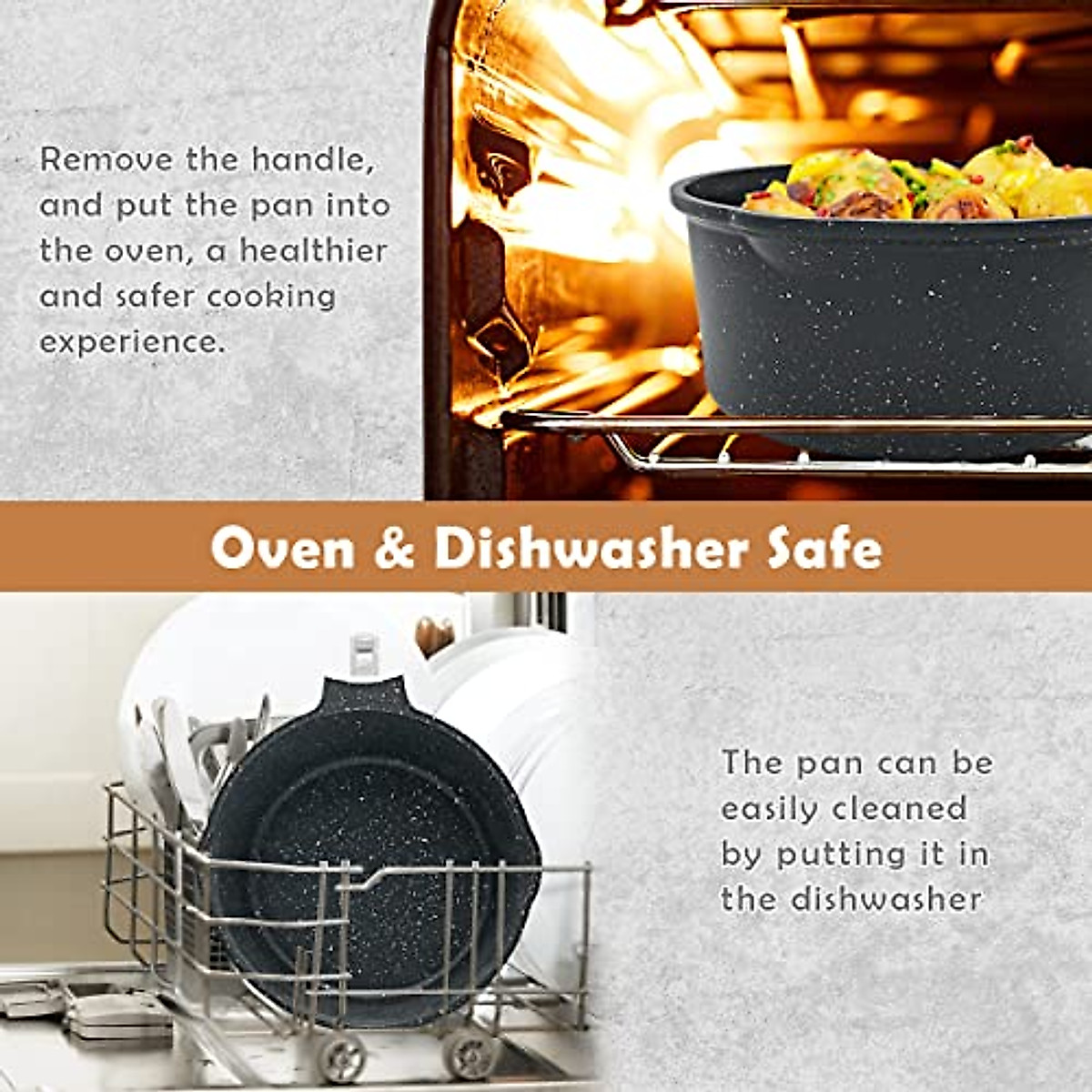 Bobikuke 1.5 Quart Saucepan with Lid, Nonstick Sauce Pan Small Soup Pots for Cooking, Sauce Pot with Lid Compatible for All Stoves, Milk Pan with Removeable Handle, Oven& Dishwasher Safe(BLACK)