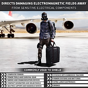 Mission Darkness T10 Faraday Bag for Computer Towers & XL Electronics // Military-Grade Faraday Cage for Digital Forensics, RF Signal Blocking, EMP CME Protection, Preppers, and Personal Security