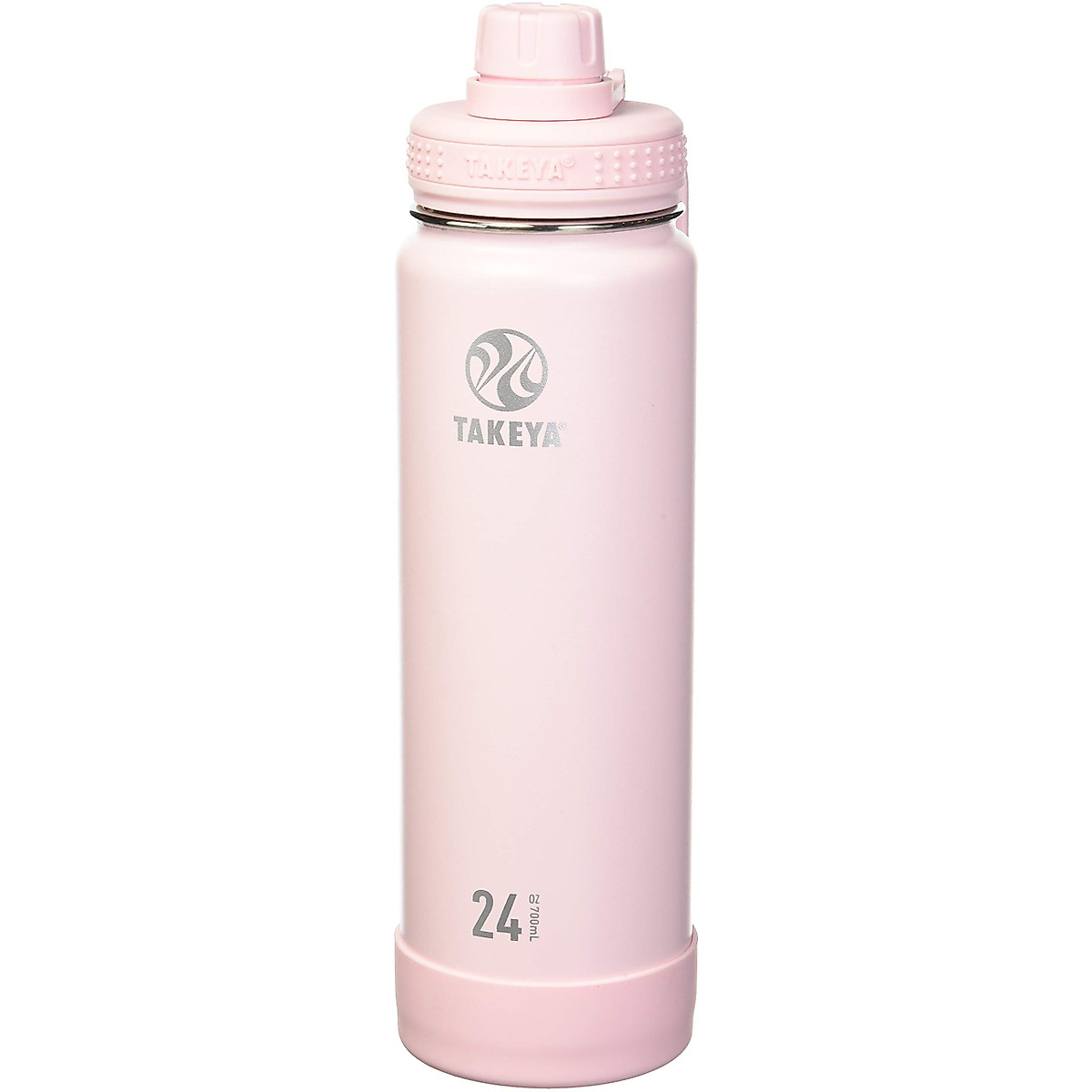 Takeya Actives Insulated Stainless Steel Water Bottle with Spout Lid, 24 Ounce, Blush and Arctic