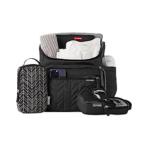 Skip Hop Diaper Bag Backpack: Forma, Multi-Function Baby Travel Bag with Changing Pad & Stroller Attachment, Jet Black