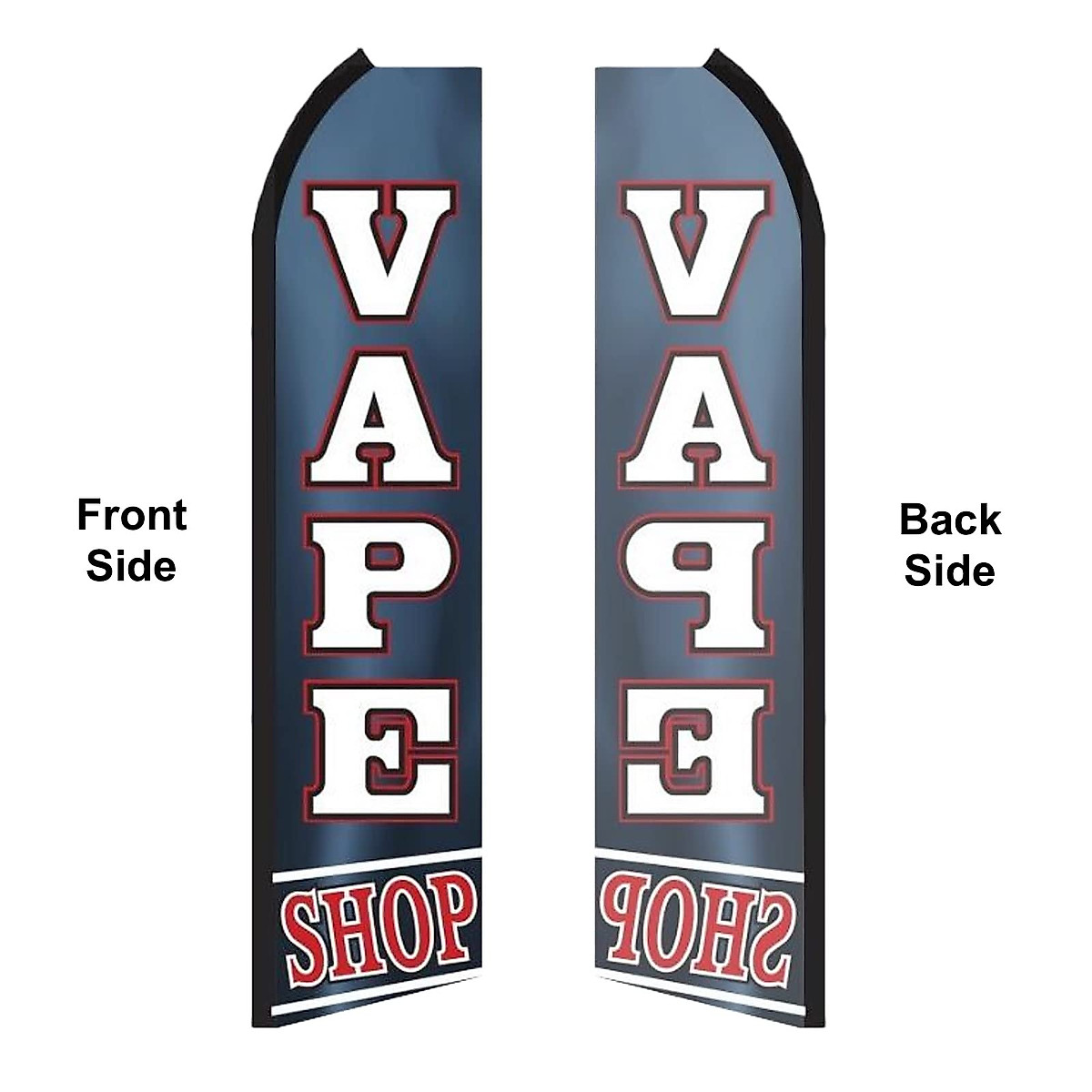 Smoke Shop/Vape Shop - 2 Pack of Swooper Feather Flag Sets - Includes 2 Swooper Feather Flags (Pictured), 2 Flagpoles, and 2 Ground Spikes