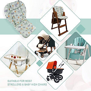 Baby High Chair Cushion, Thick Pad for Wooden High Chair, Baby Dining Chair Liner Mat (Green Forest)