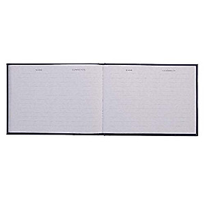 With Love in Loving Memory Guest Book - Navy Faux Leather - Condolence Book, Memorial Sign-in Book for Funerals & Memorial Services