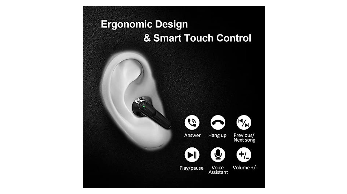 Pro 60 TWS Earbuds Bluetooth 5.3 - Waterproof Wireless Earphones with ...