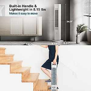 Windowless Portable Air Conditioner Ac Units with Remote, Evaporative humidifier Air Tower Cooling Fan, Small Indoor Outdoor Oscillating Swamp Cooler 7H Timer, Large White