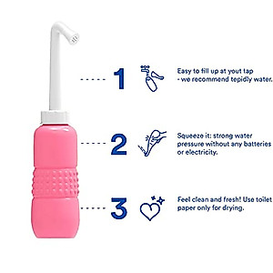 Handheld Portable Bidet 450ml,ToSSme Personal Bidet Handheld Sprayer,Pregnant Women Cleansing,Postpartum Clean,Travel Bidet with Dust Cap