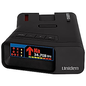 Uniden R7 Extreme Long Range Laser/Radar Detector, Built-in GPS w/Real-Time Alerts, Dual-Antennas Front & Rear w/Directional Arrows, Voice Alerts, Red Light and Speed Camera Alerts - Matte Black