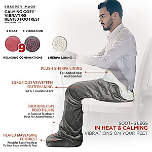 Calming Cozy by Sharper Image Personal Sherpa Wrap with Electric Heating Massaging Vibrating Foot Bed, 3 Heat & 3 Massage Settings for 9 Relaxing Combinations