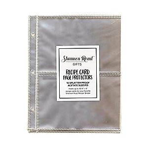 Brownlow Gifts Universal Recipe Card Refill Sheets, Clear 10-Count (Holds 40 Cards)
