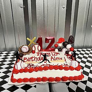 DERVENTA Birthday Candles Big Numbers 3D Red 3.7 inch Party Cake Topper 1 Piece (Number 8 Red)