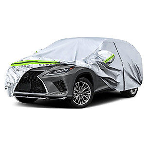 Waterproof Car Covers Replace for 2008-2024 Lexus RX350 RX450H, 6 Layers All Weather Custom-fit Car Cover with Zipper Door & Windproof Bands for Snow Rain Dust Hail Protection (RX)