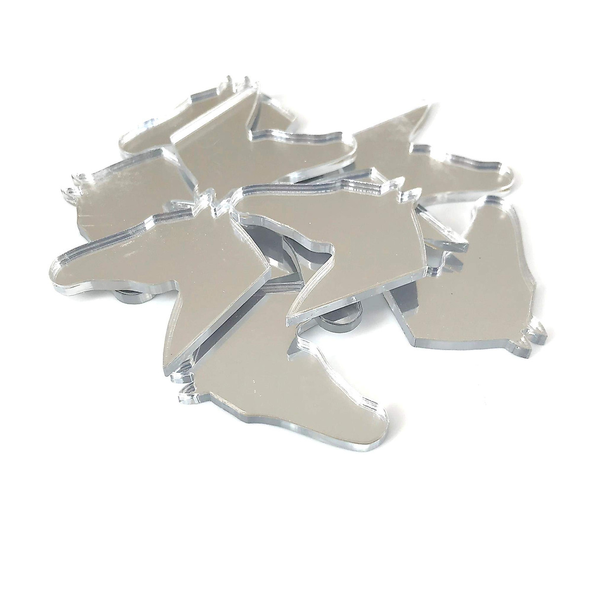 Super Cool Creations Horses Head Shaped Crafting Mirrors, Set of 10, Many Colours, Shatterproof Acrylic, Mocha Brown, Pack of 10 x 6cm